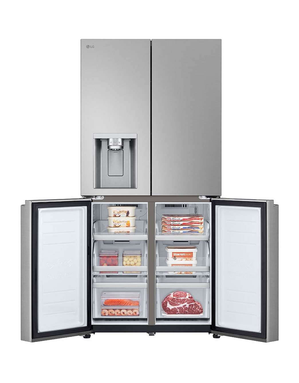 LG UVnano™, French Door Fridge, Prime Silver | LG PH