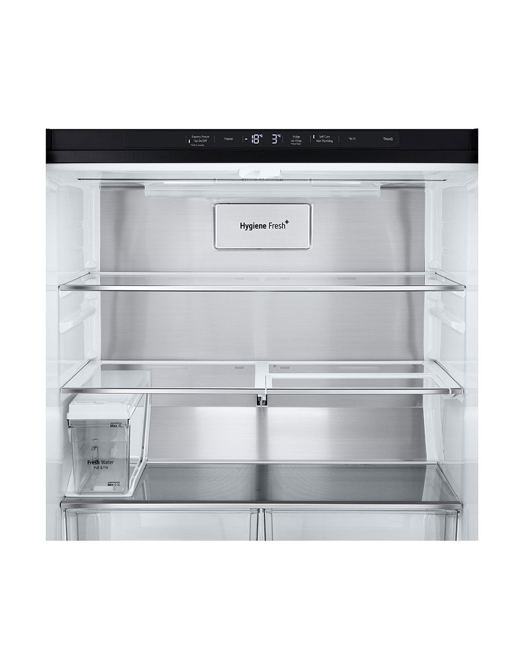 LG Black Glass InstaView, French Door Fridge, Essence Matte Black | LG PH