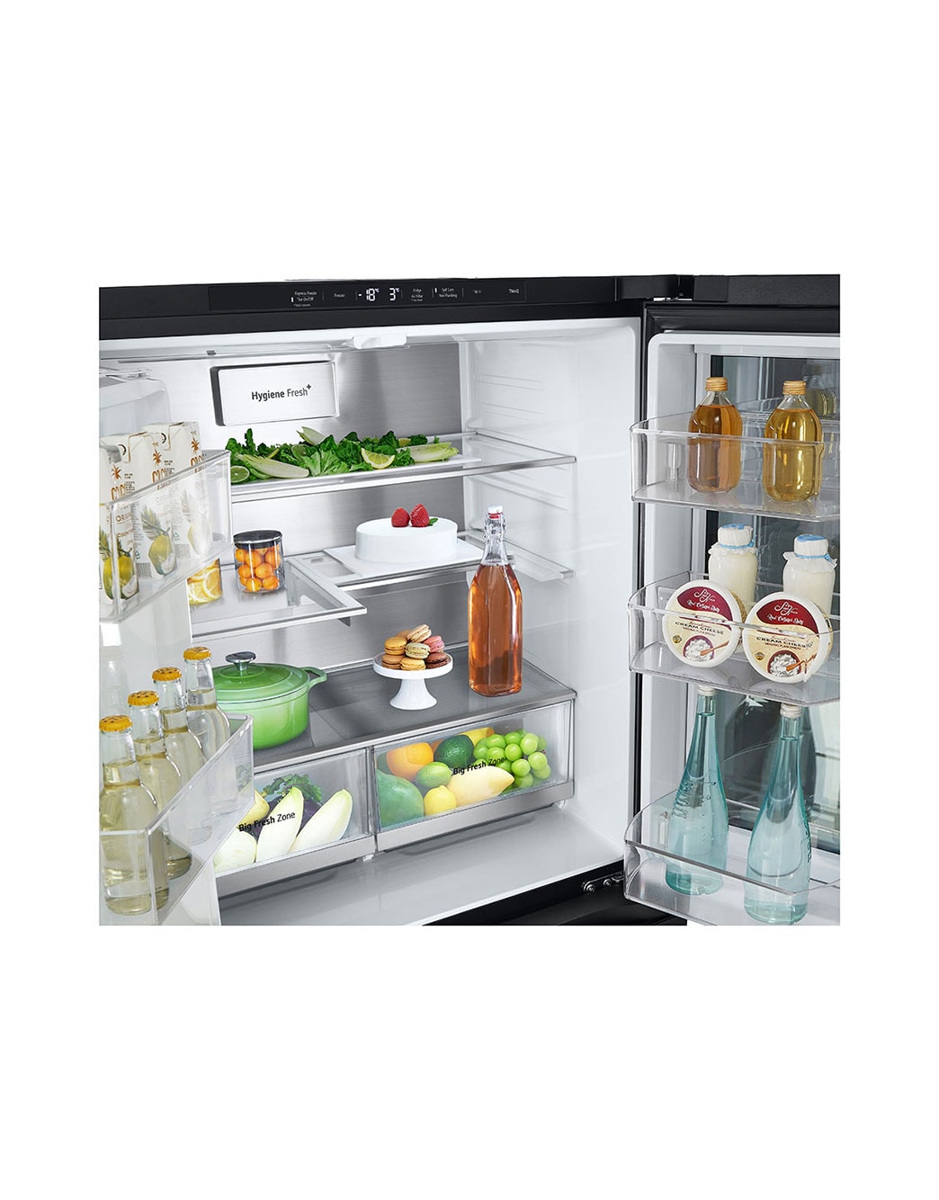 LG Black Glass InstaView, French Door Fridge, Essence Matte Black | LG PH
