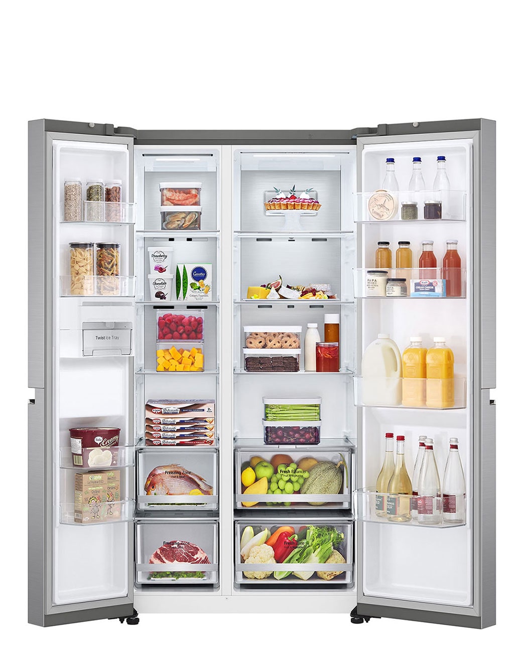 24.5 Cu. Ft. Side by Side Refrigerator with Metal Fresh | LG PH