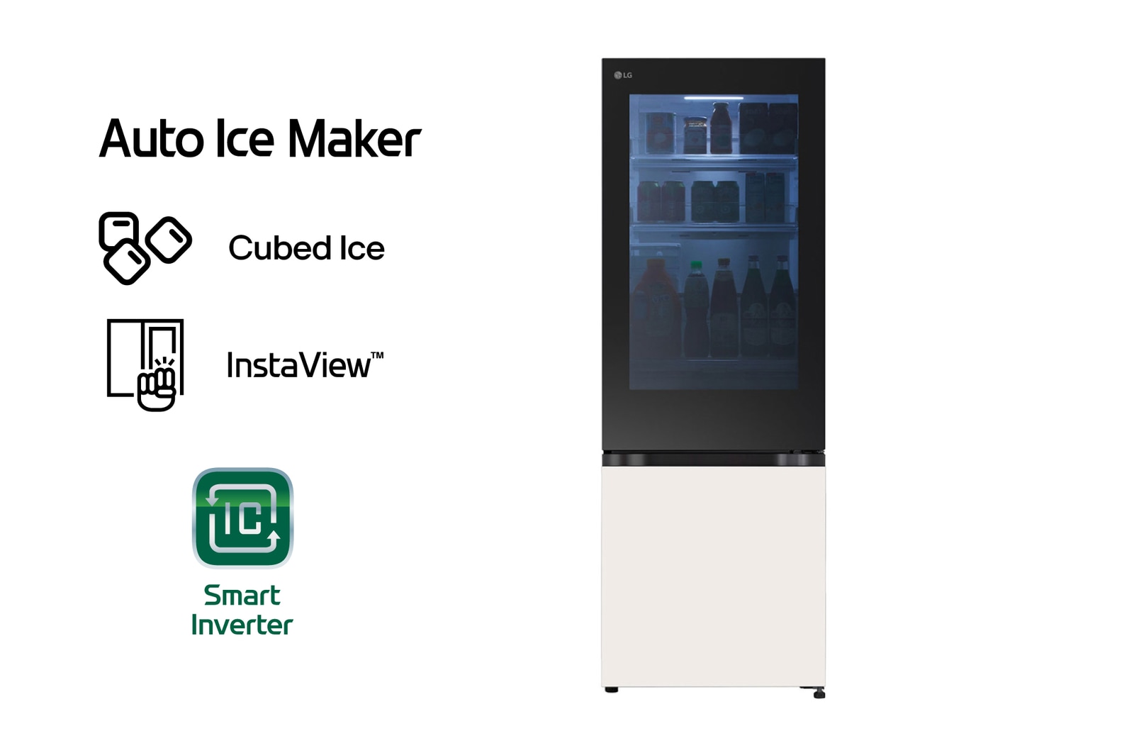12.7 cu. ft. Objet Collection™ Bottom Freezer InstaView™ Smart Inverter ...