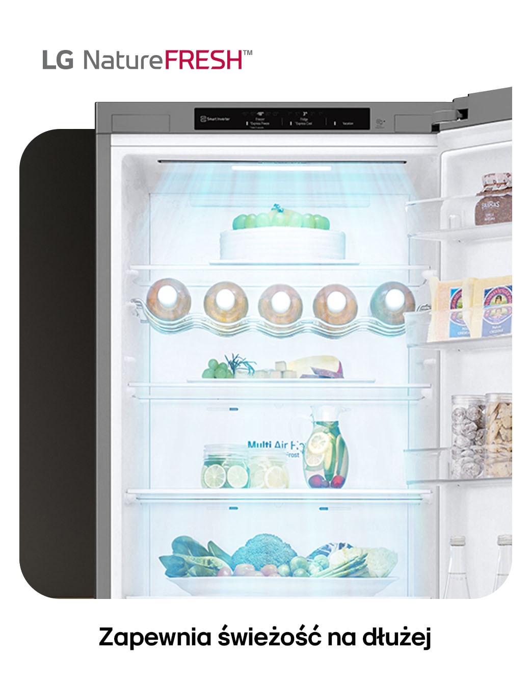 Oszczędna lodówka LG DoorCooling+™ GBV3200CPY | LG Polska