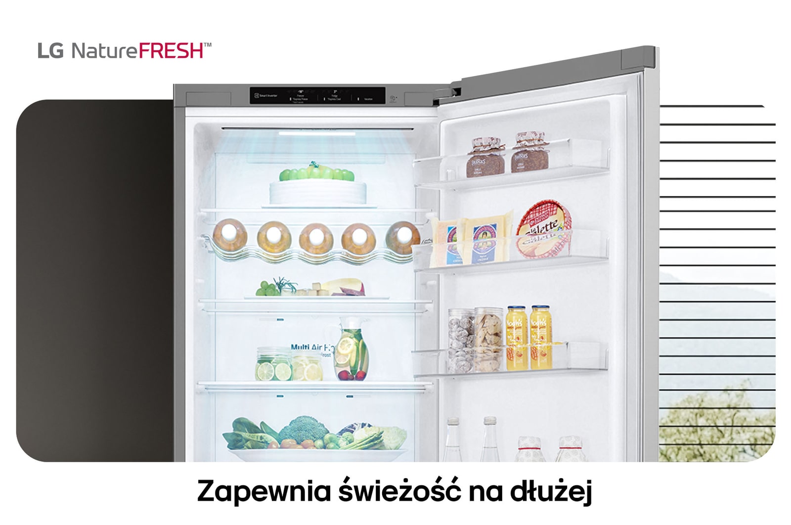 Oszczędna lodówka LG DoorCooling+™ GBV3200CPY | LG Polska