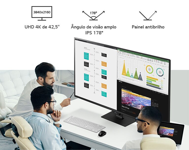 Monitor IPS UHD 4K de 42,5 polegadas - 43UN700P-B | LG PT