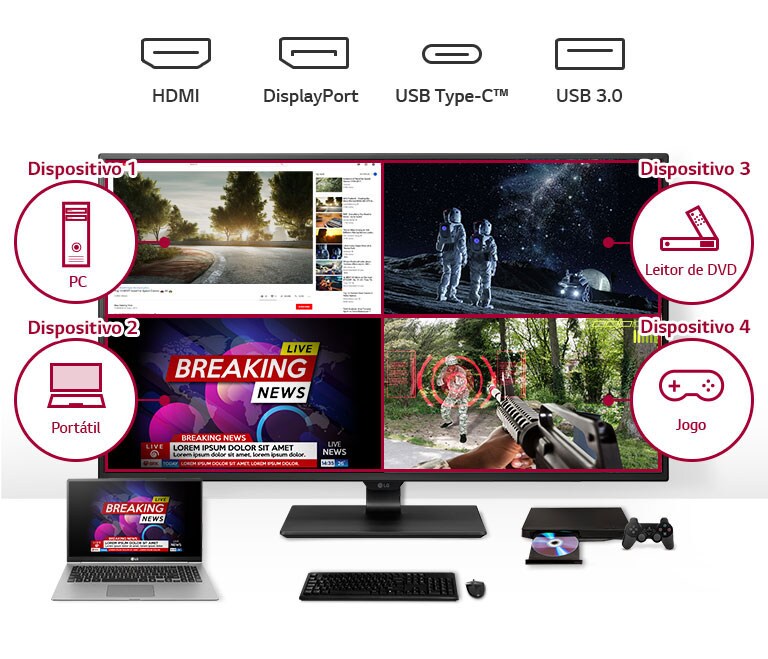 Monitor IPS UHD 4K de 42,5 polegadas - 43UN700P-B | LG PT