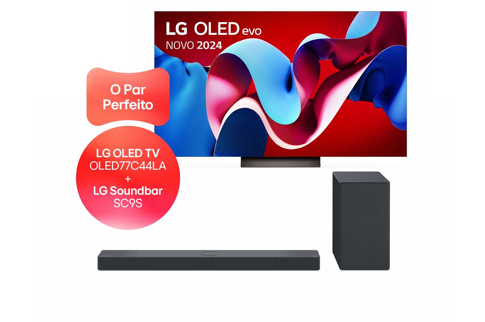 LG OLED evo C4 4K Smart TV 77 polegadas + LG Soundbar SC9S ...