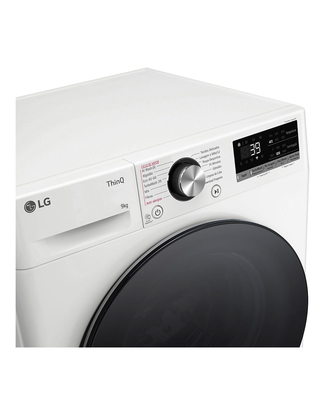 Máquina de lavar roupa slim LG F2WR7S9SGW, 9 kg, eficiência energética A-10%, 1200 r.p.m., AI DD ...