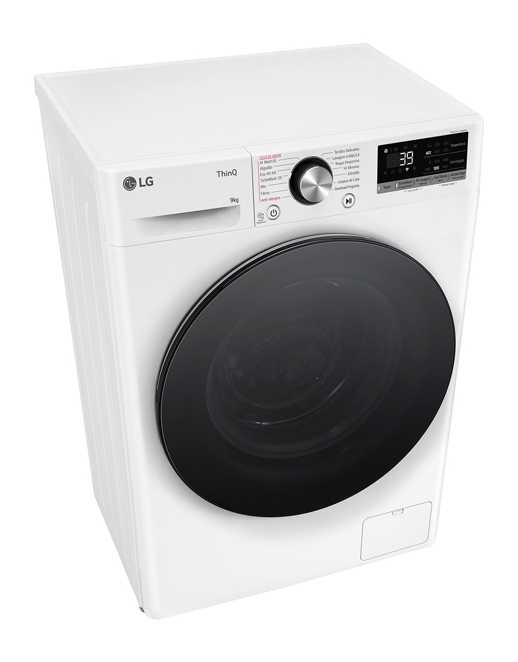 Máquina de lavar roupa slim LG F2WR7S9SGW, 9 kg, eficiência energética A-10%, 1200 r.p.m., AI DD ...