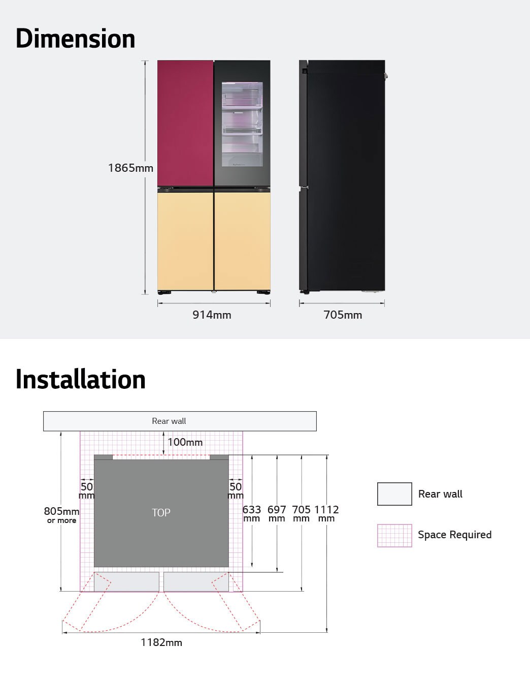 527 لتر Multi‑Door مع InstaView – LM264VBULM | LG SA