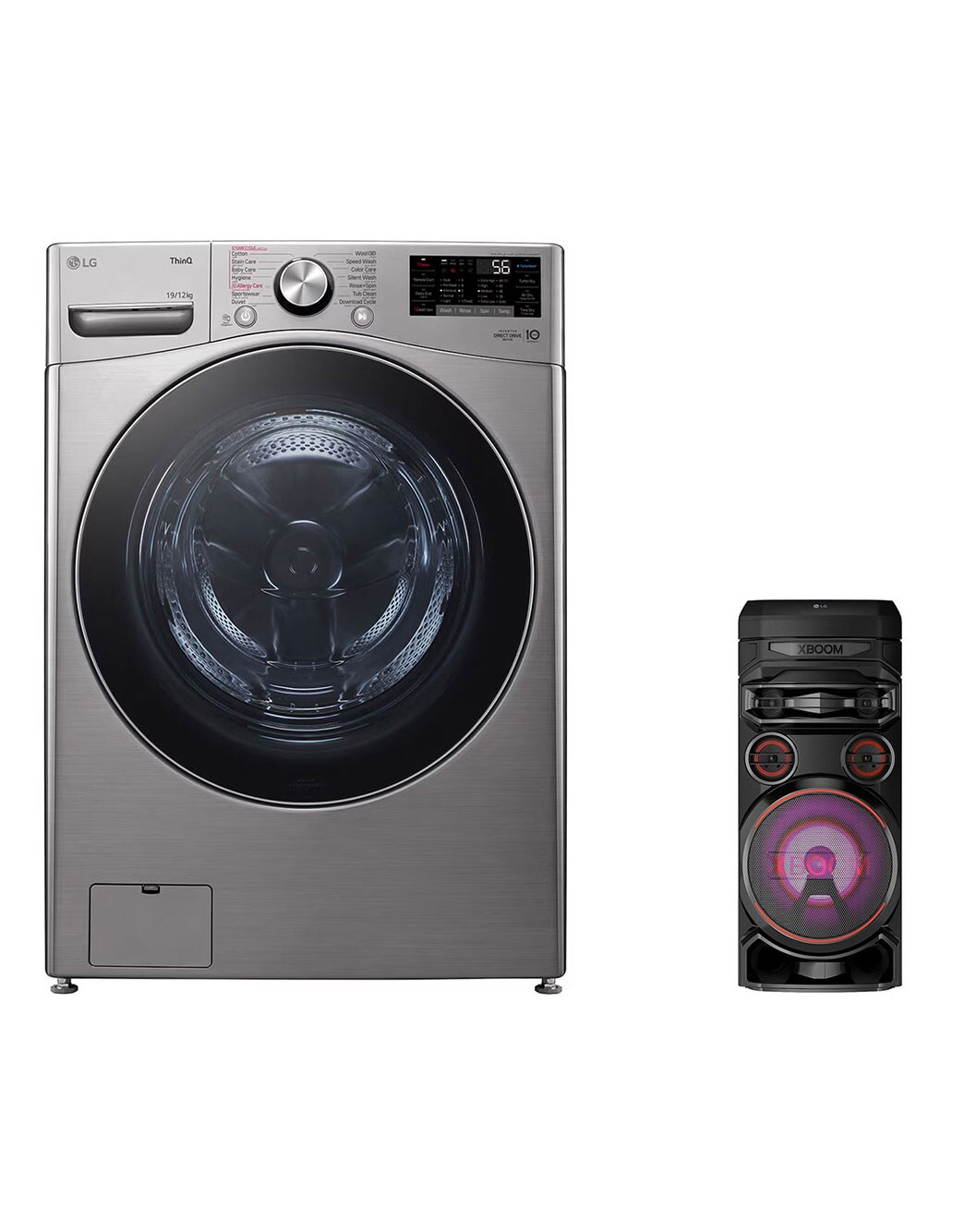 غسالة 19 كجم | مجفف 12 كجم | Steam | Turbo + LG XBOOM RNC7 - PTWS1912X.RNC7 | LG SA