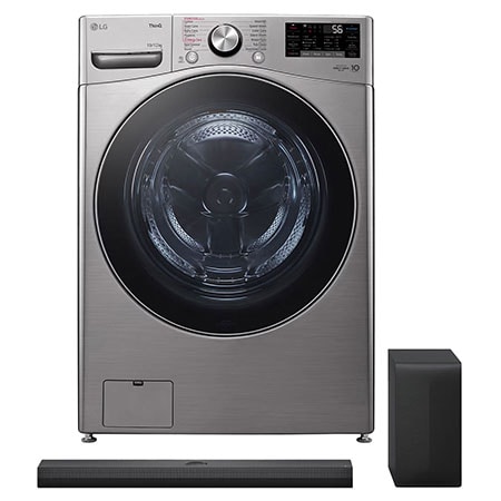 غسالة 19 كجم | مجفف 12 كجم | Steam | Turbo + مكبر صوت LG Soundbar S70TY ...