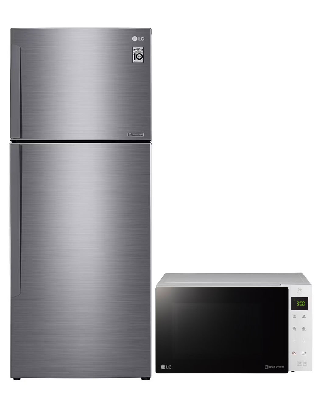 LG Top Fridge, Smart Inverter, 471L + 25 Liter “Solo” NeoChef Microwave ...