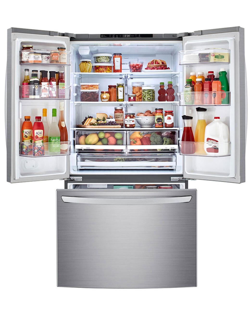 22.6 Cu.Ft, Multi Door Refrigerator, Plantinum Silver Color , Door ...