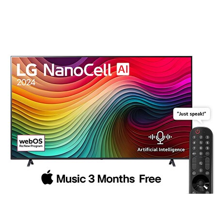 86 Inch LG NanoCell AI NANO81 4K Smart TV AI Magic remote HDR10 webOS24 ...