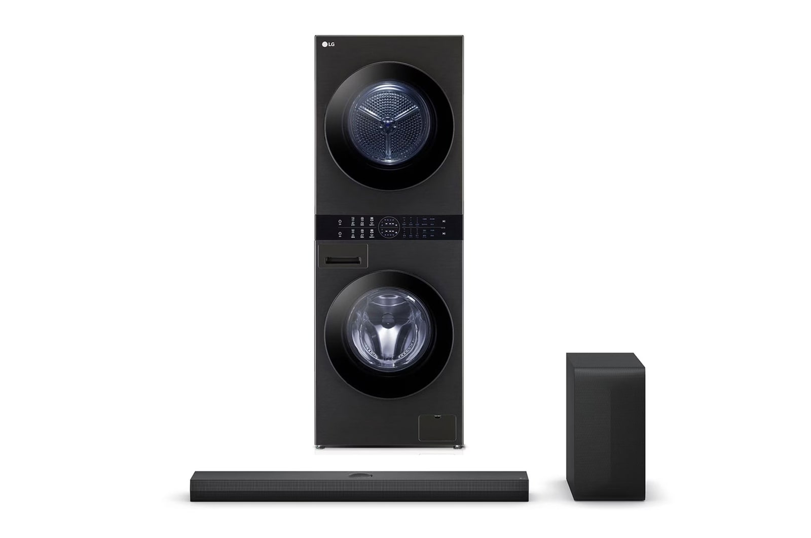 13/10kg LG WashTower™ with Centre Control™, Black Steel color + LG ...