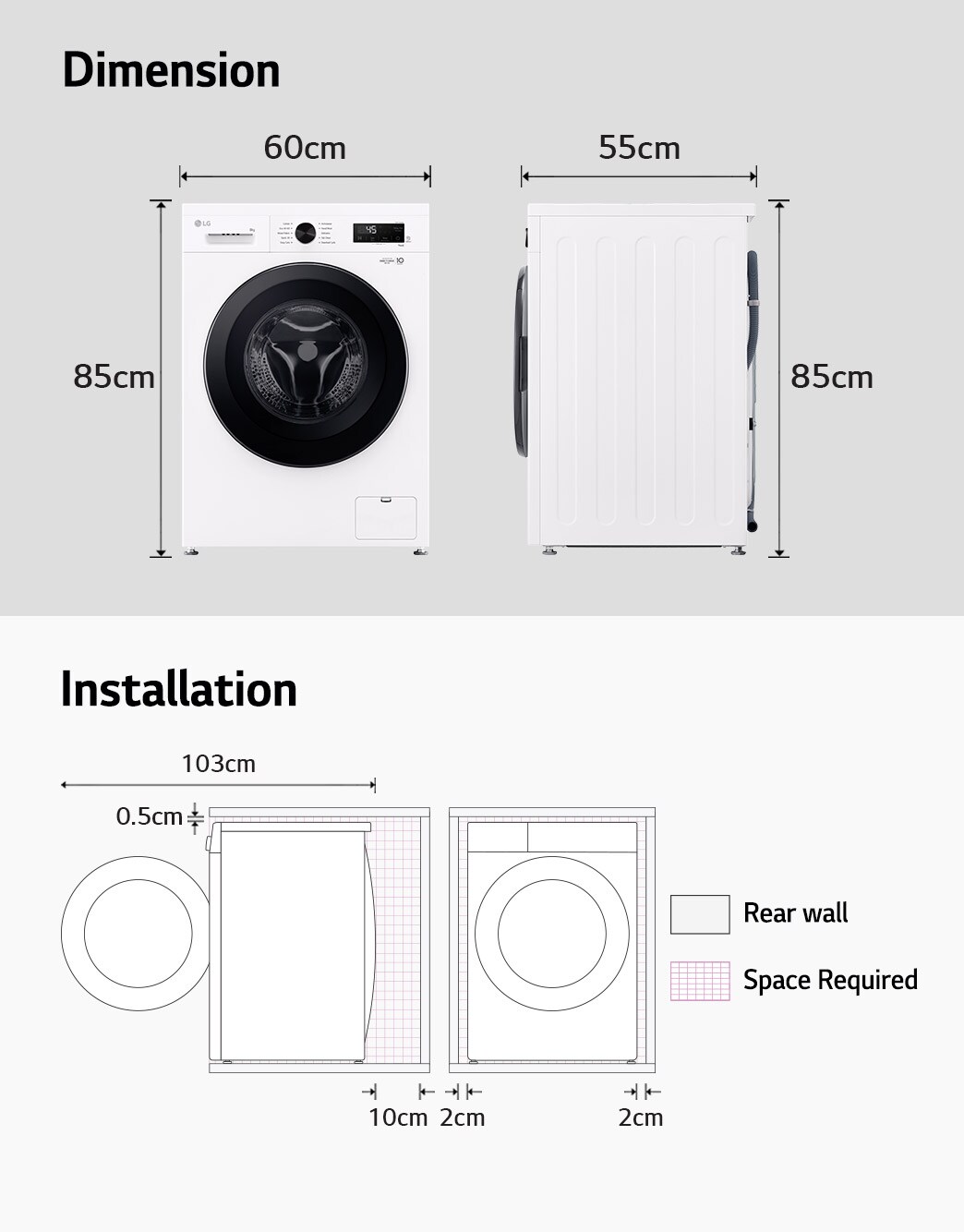 Front Load Washer 7 kg Steam – LG WF0712WH | SA | LG Saudi Arabia