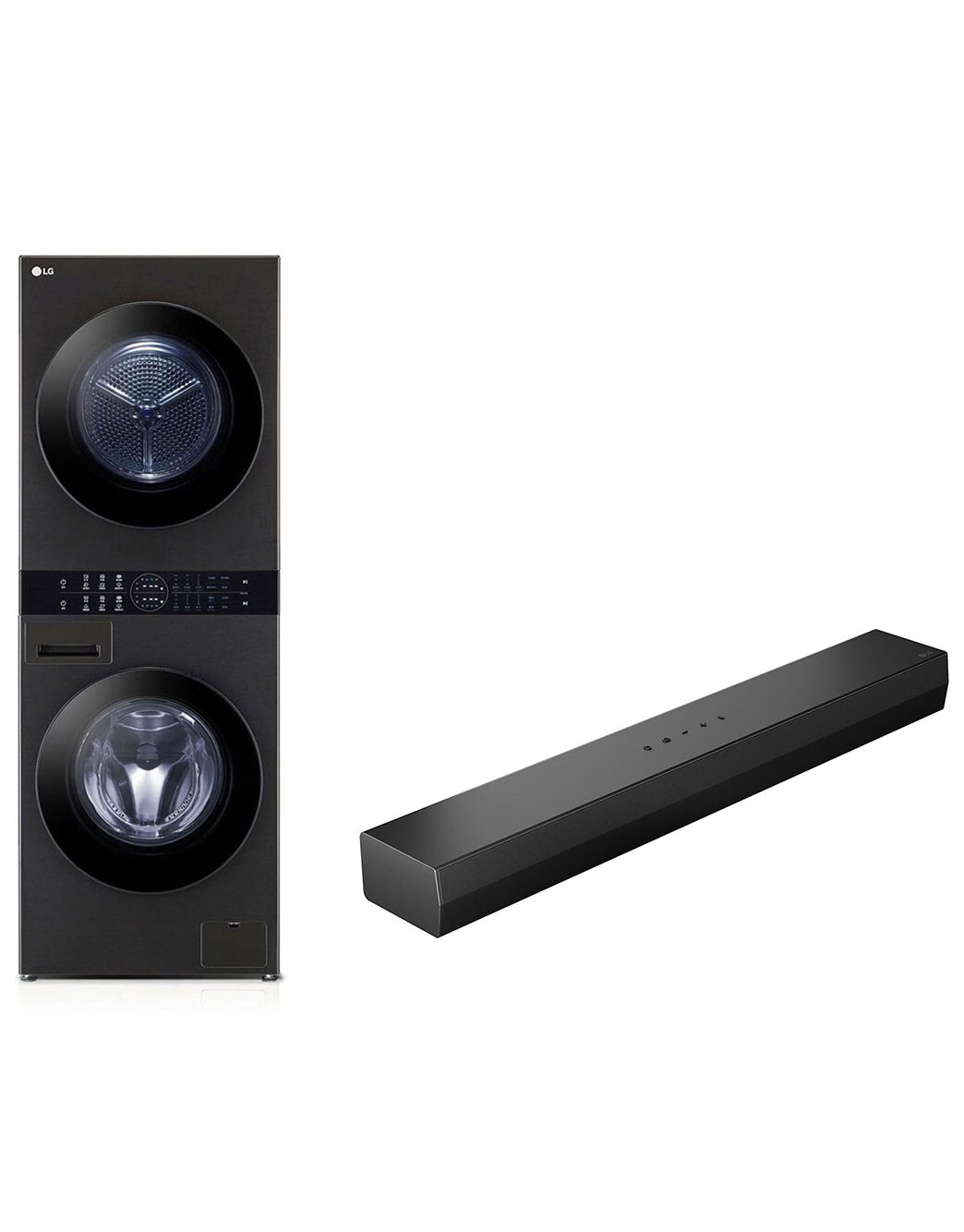 13/10kg LG WashTower™ with Centre Control™, Black Steel color + LG ...