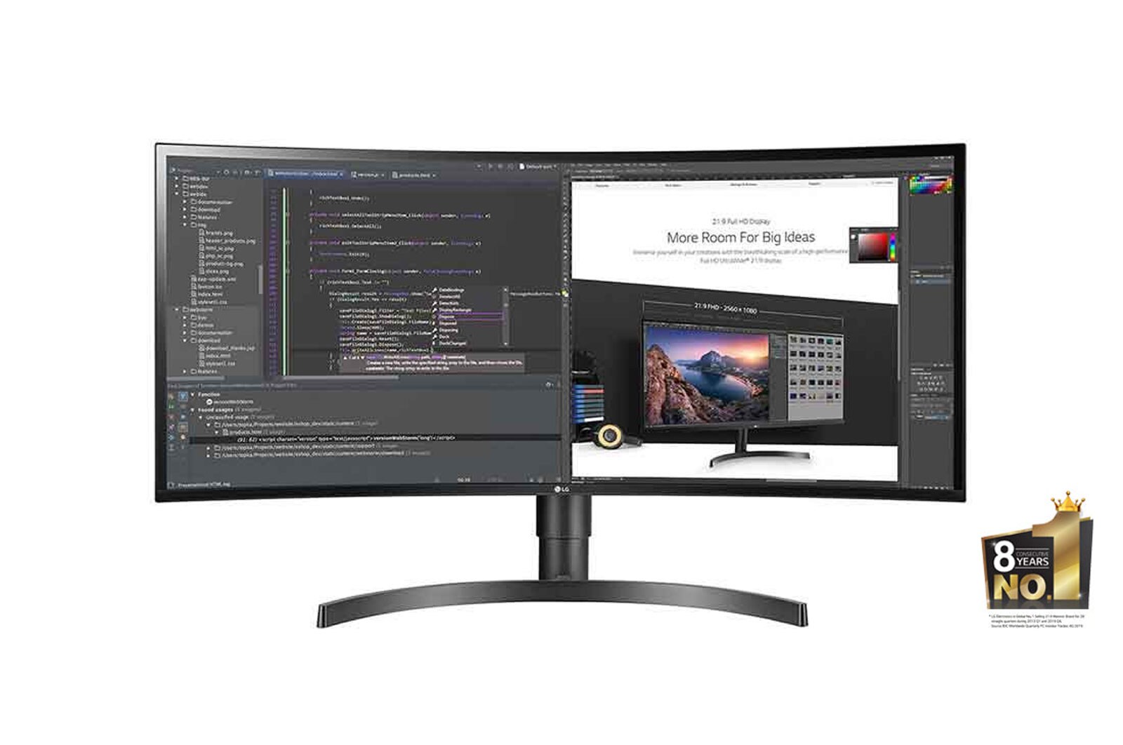 LG UltraWide™ 34'' FHD IPS Monitor with Radeon FreeSync™, black stand ...
