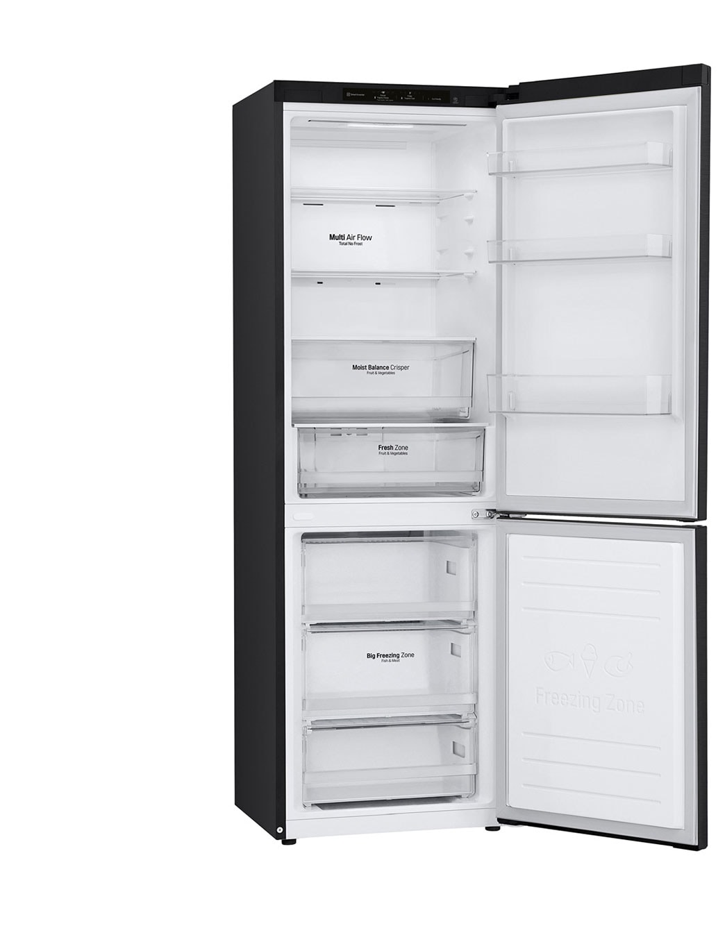 341L Bottom Freezer with Fresh Zone in Matt Black | LG SG