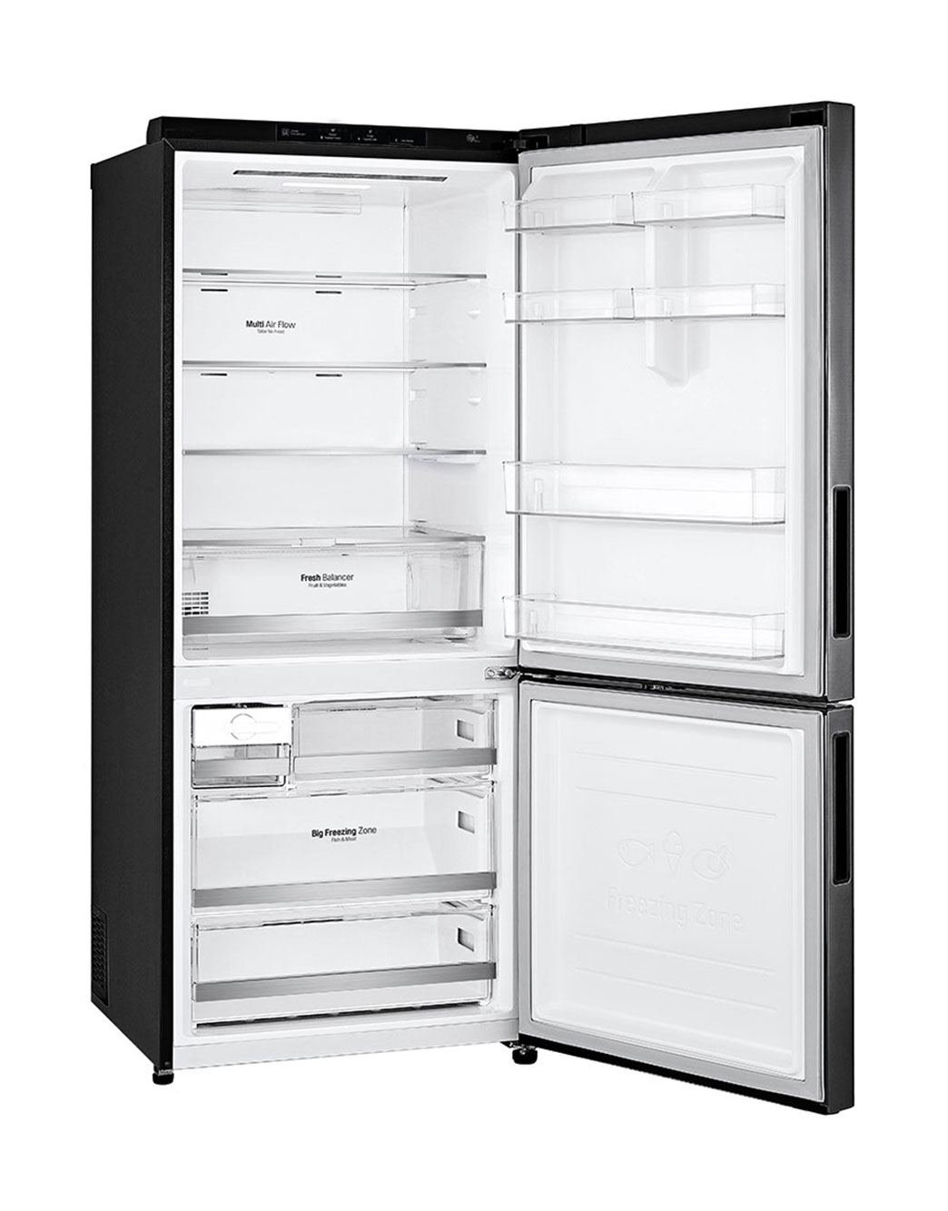 LG 408L Bottom Freezer Refrigerator in Matt Black | LG SG