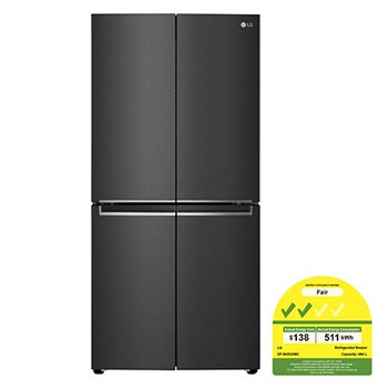 464L Multi Door Refrigerator in Matt Black | LG SG