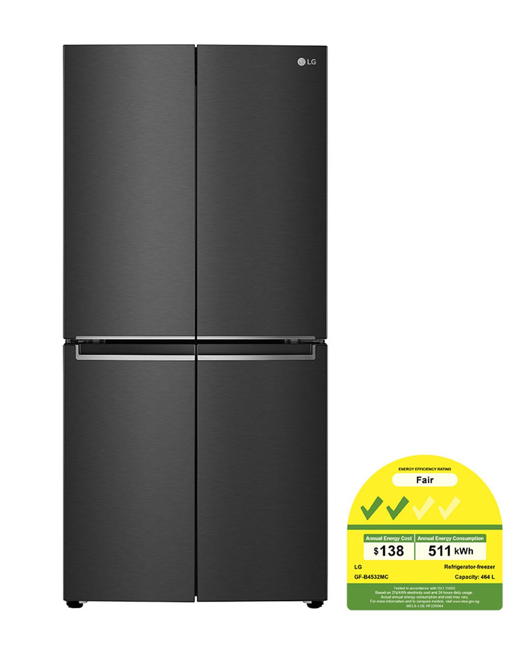 464L Multi Door Refrigerator in Matt Black | LG SG