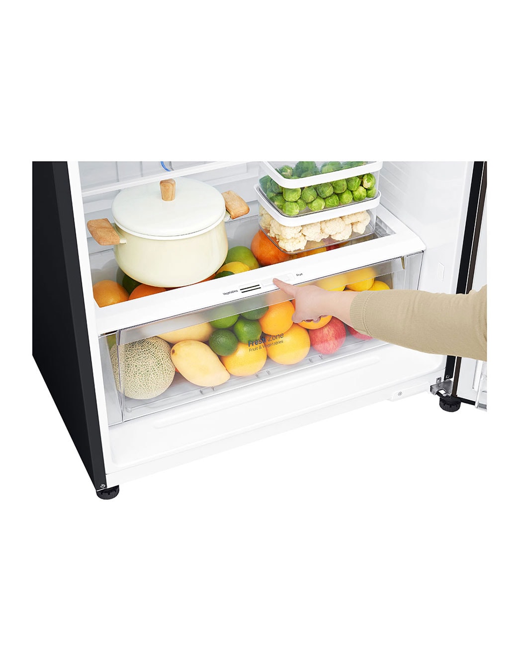 506L Top Freezer with Door Cooling+™ in Black Steel | LG SG