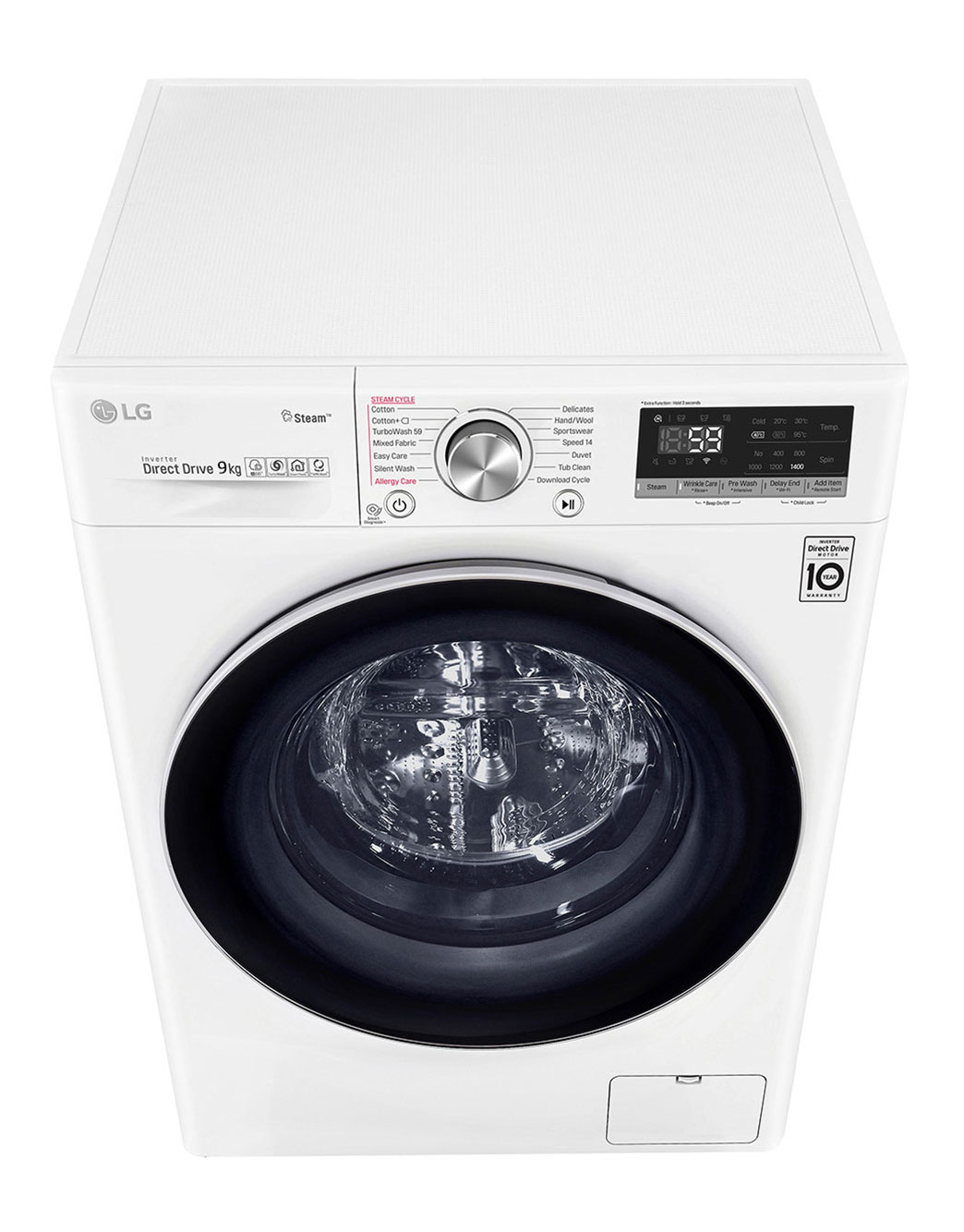9KG Front Load Washing Machine with Steam+™ in White | LG Singapore