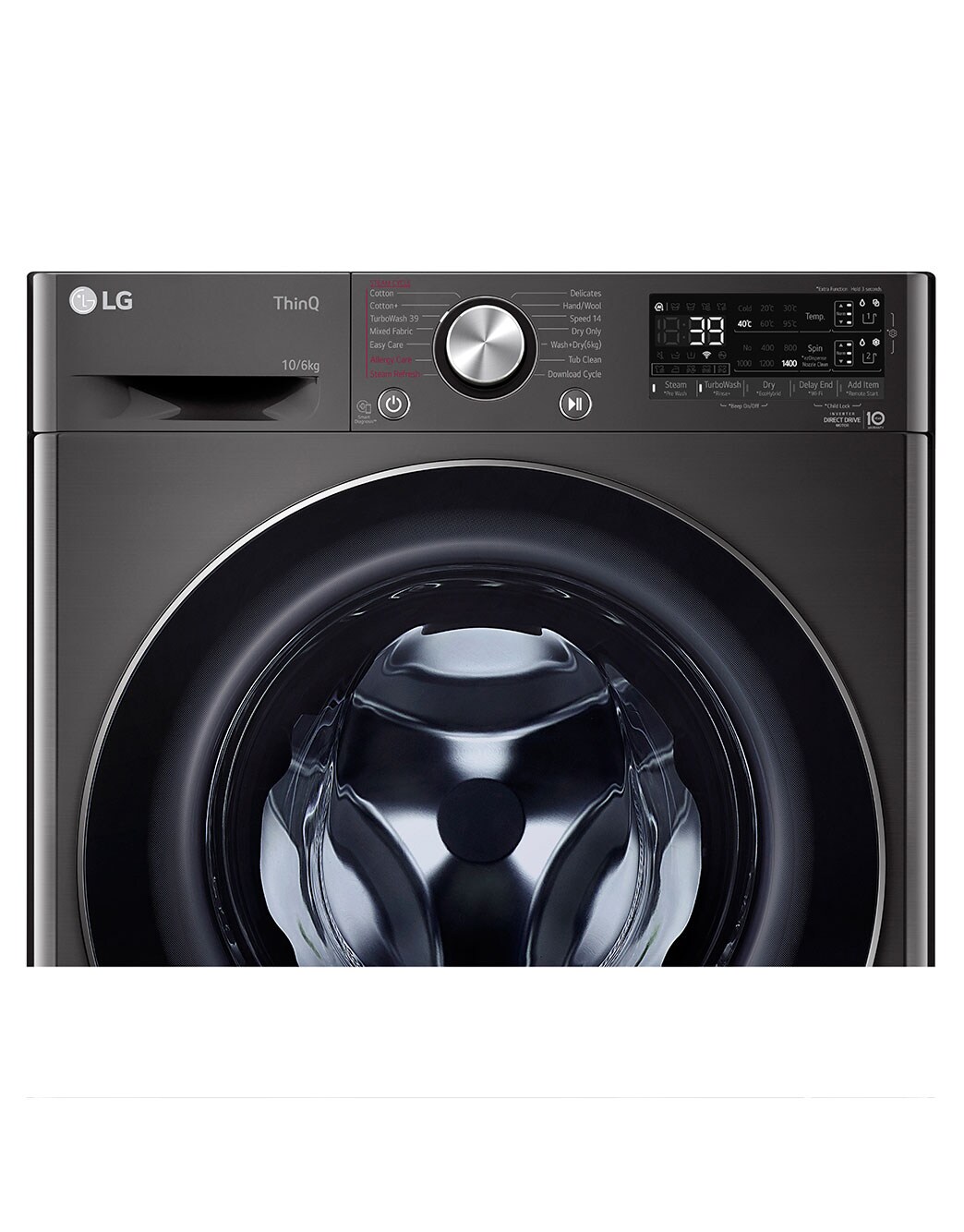 10/6KG LG ThinQ™ Front Load Washing Machine, Black | LG SG