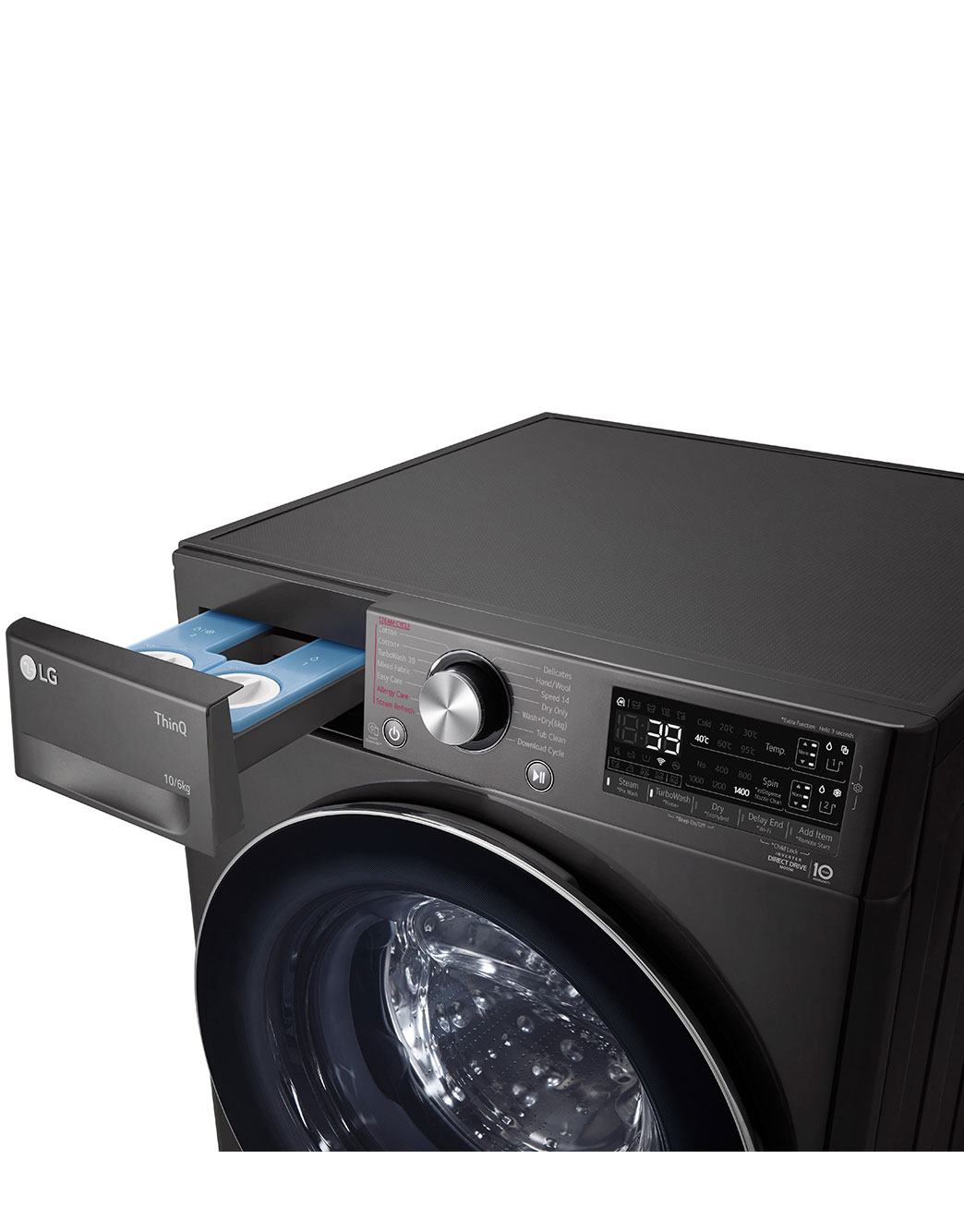 10/6KG LG ThinQ™ Front Load Washing Machine, Black | LG Singapore