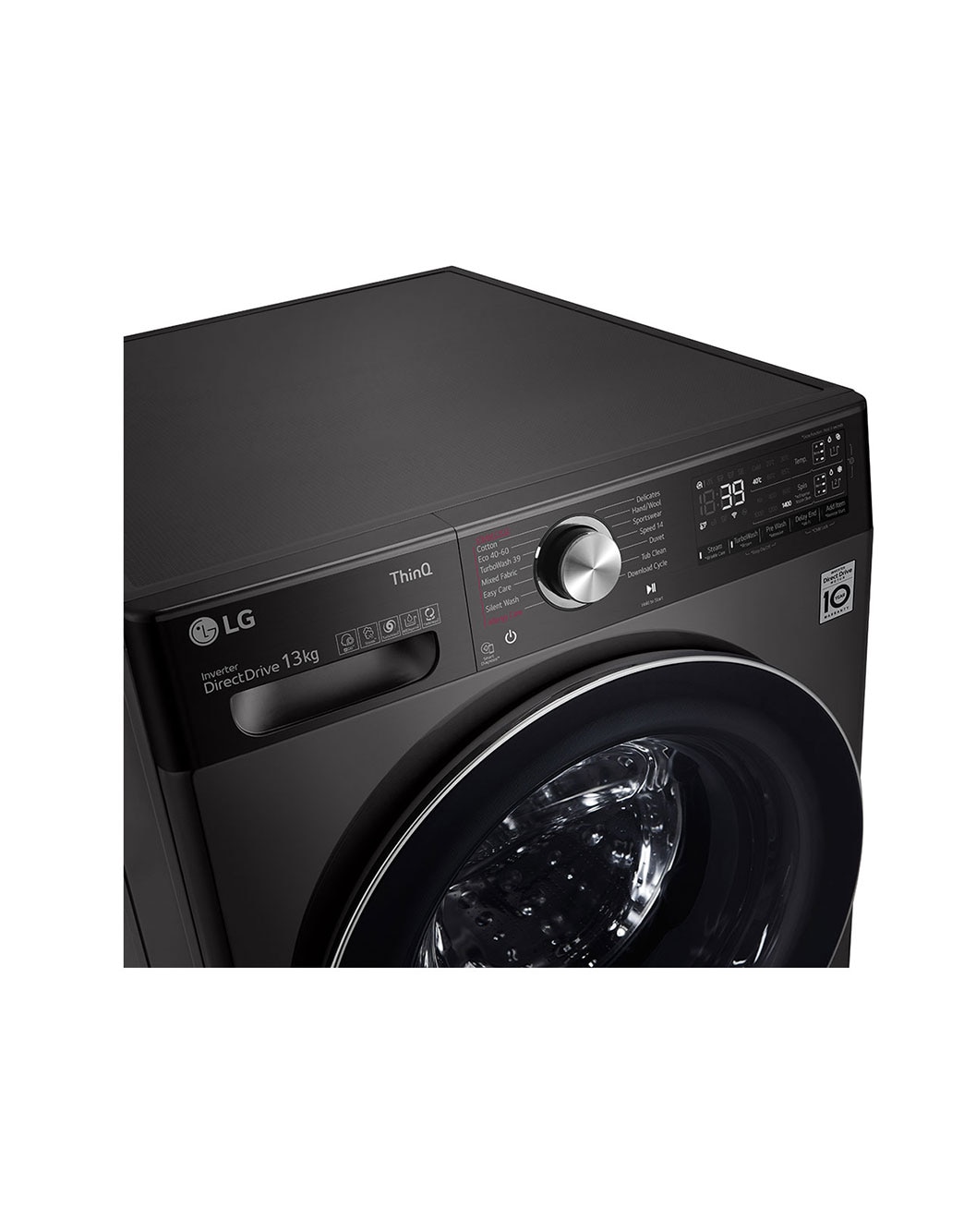 13KG Front Load Washing Machine with Steam+™, Black | LG Singapore