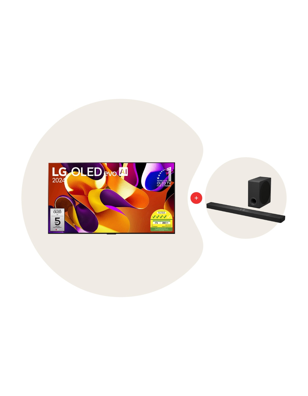 LG OLED evo G4 65 inch 4K Smart TV Bundle with Soundbar S90TY ...