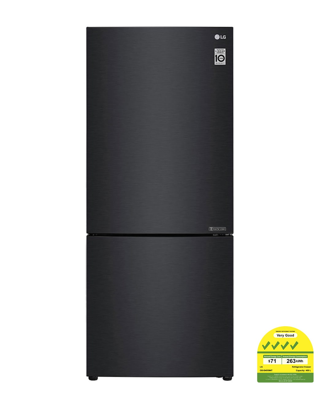 LG 408L Bottom Freezer Refrigerator in Matt Black | LG SG