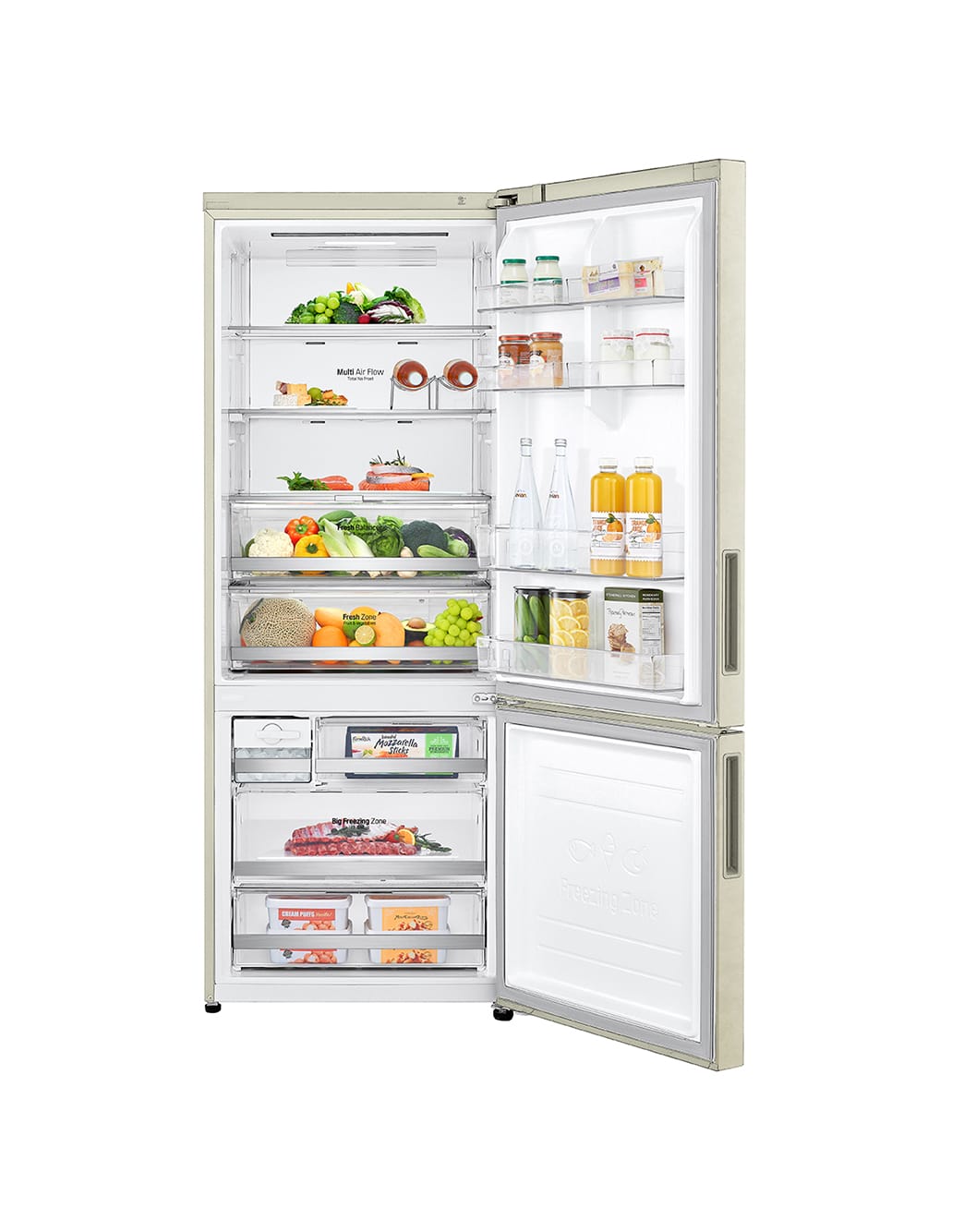 462L Bottom Freezer Refrigerator in Beige | LG SG | LG SG