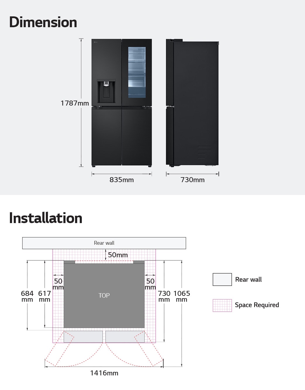 508L InstaView® Refrigerator in Essence Matte Black | LG SG
