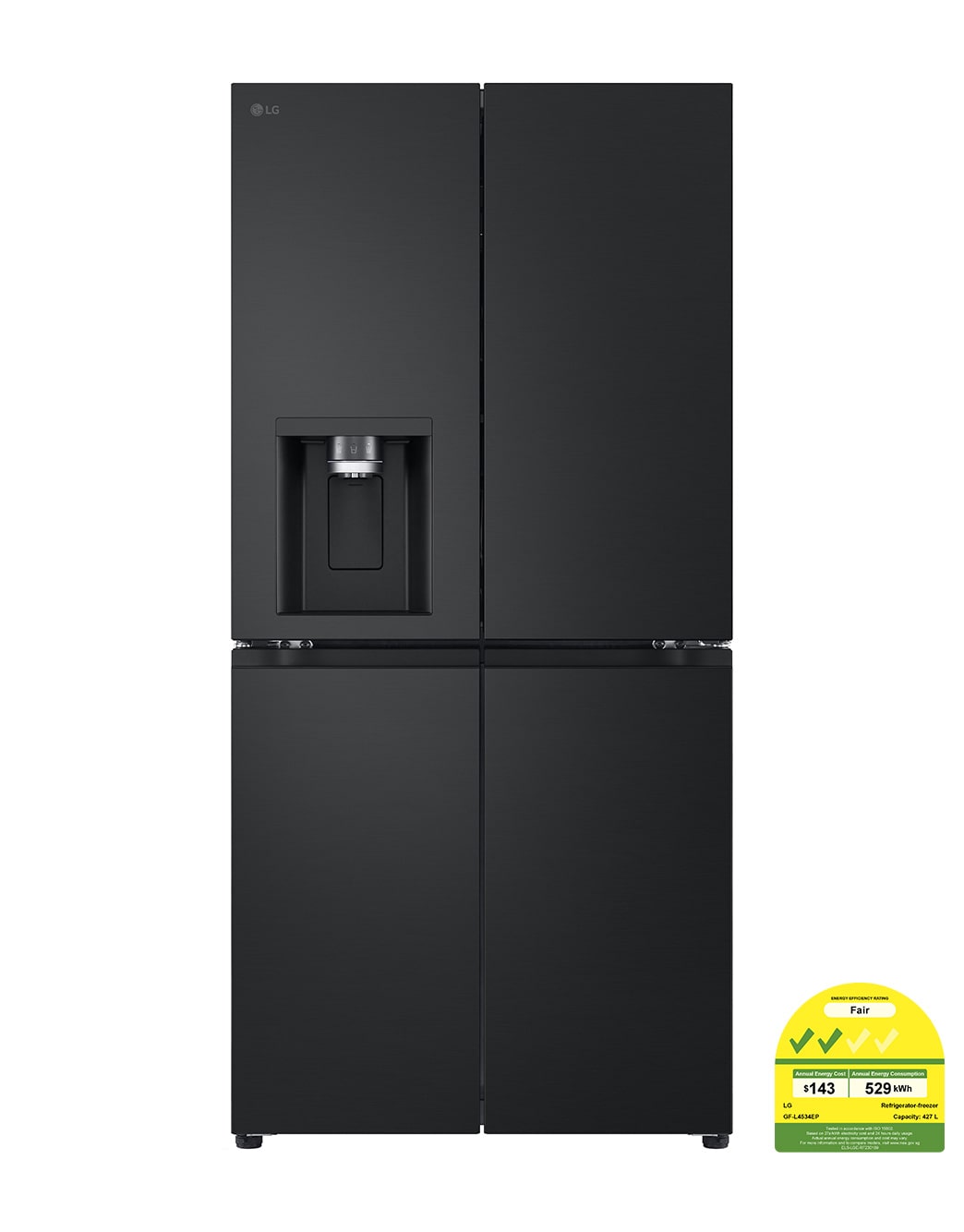 427L Multi Door Refrigerator in Essence Matte Black | LG SG