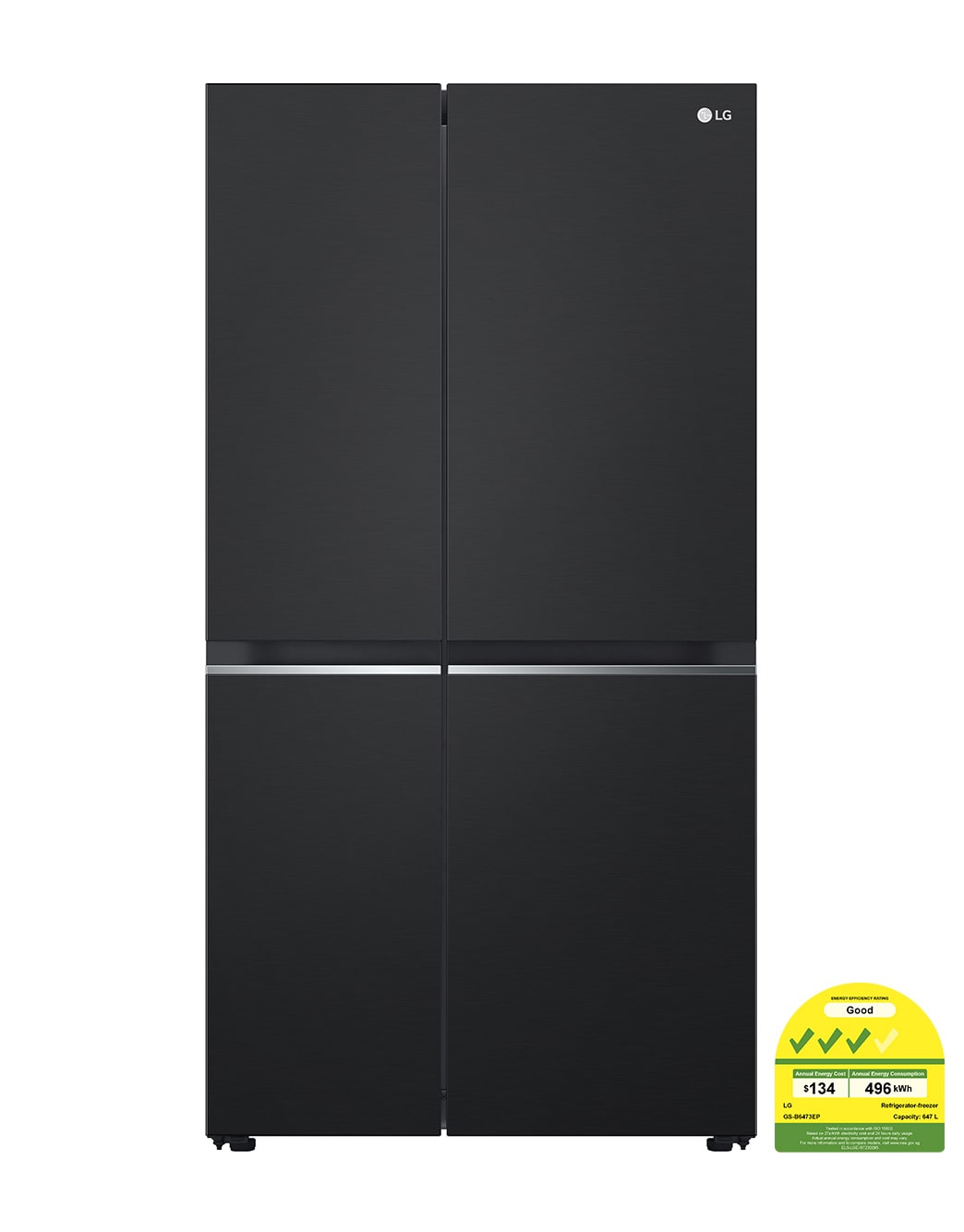 647L Side by Side Fridge in Essence Matte Black | LG Singapore