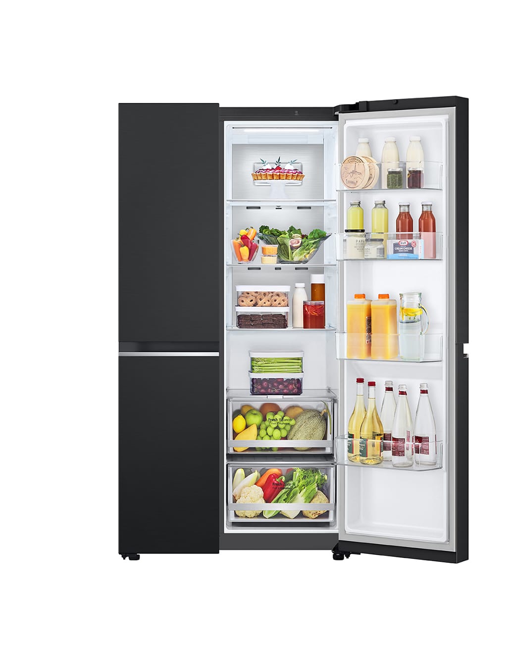 647L Side by Side Fridge in Essence Matte Black | LG Singapore