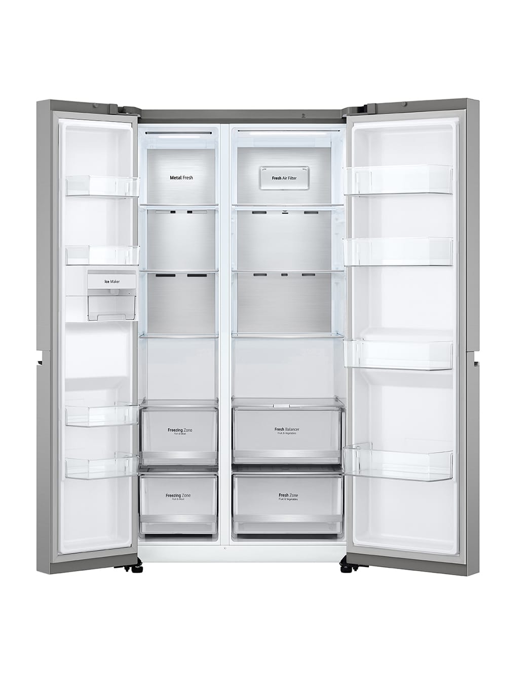 647L Side by Side Refrigerator in Prime Silver | LG Singapore