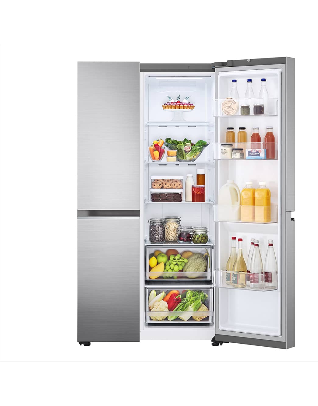 647L Side by Side Refrigerator in Platinum Silver | LG Singapore