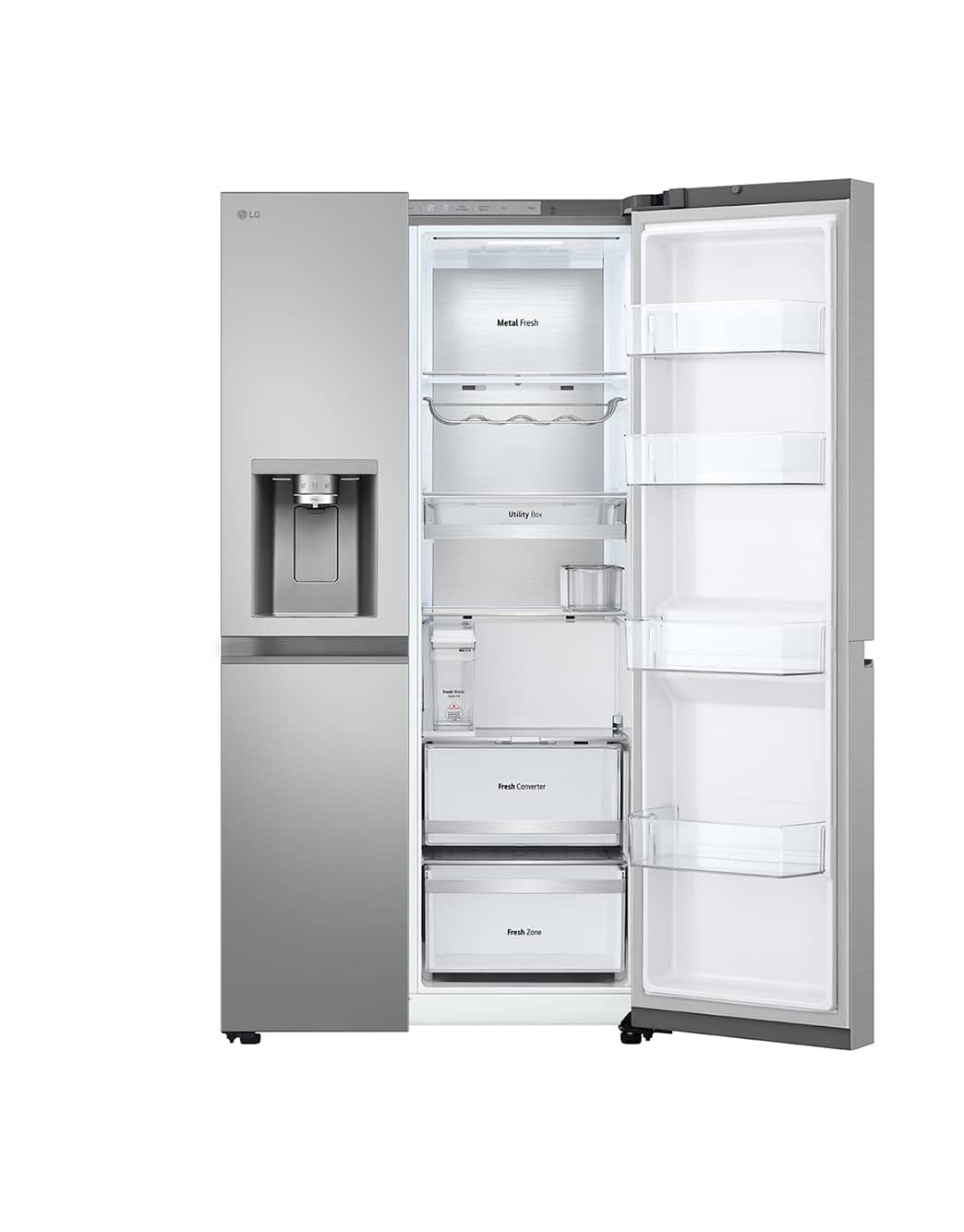 628L Side by Side Fridge in Prime Silver | LG Singapore