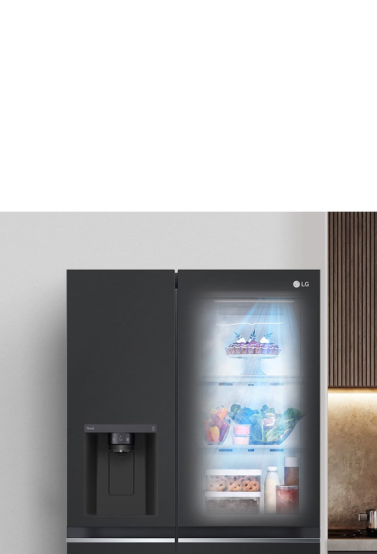 617L Side by Side 2-Door Refrigerator in Matt Black | LG SG