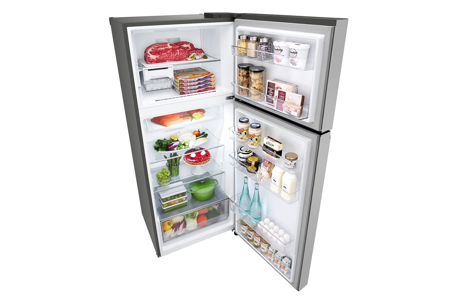 375L Top Freezer Refrigerator in Glass Beige | LG SG