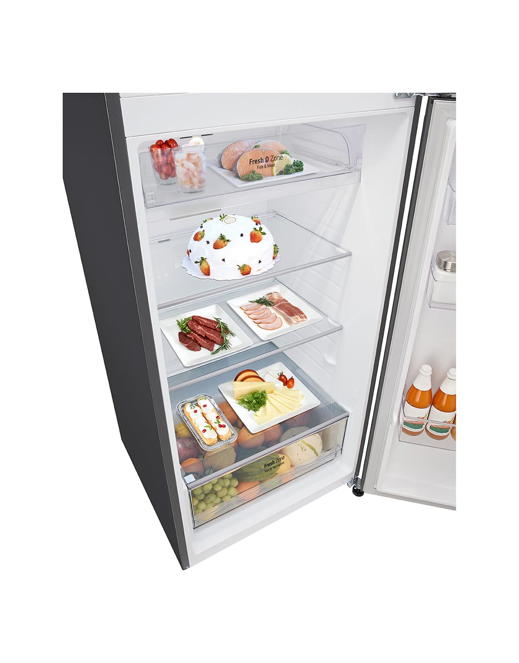 461L Top Freezer Refrigerator in Prime Silver | LG SG