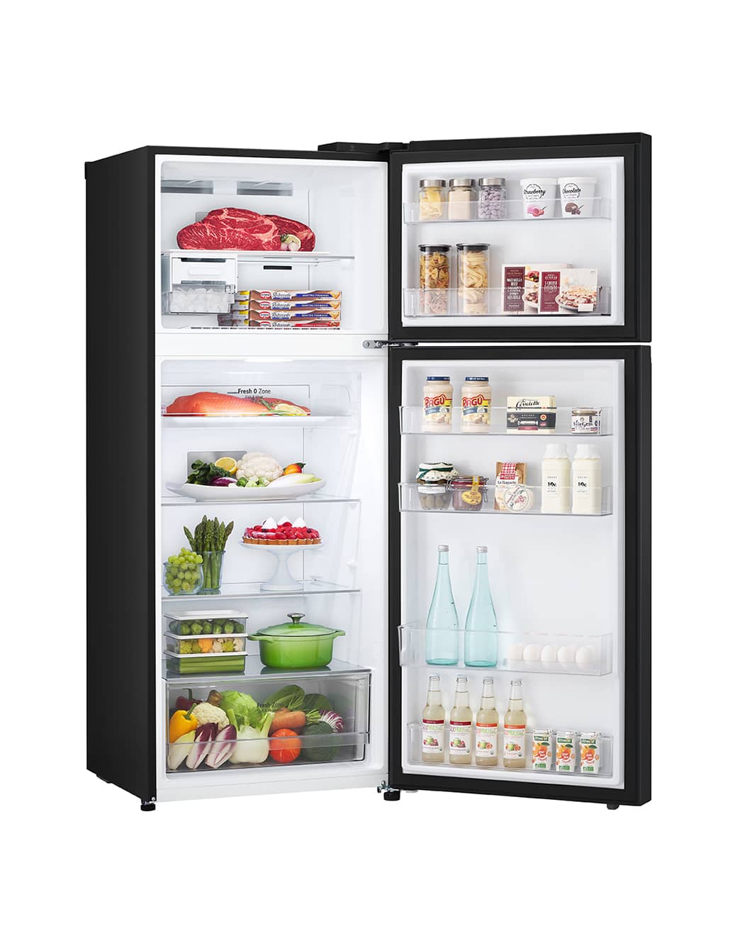 612L Top Freezer Refrigerator in Essence Matte Black | LG Singapore