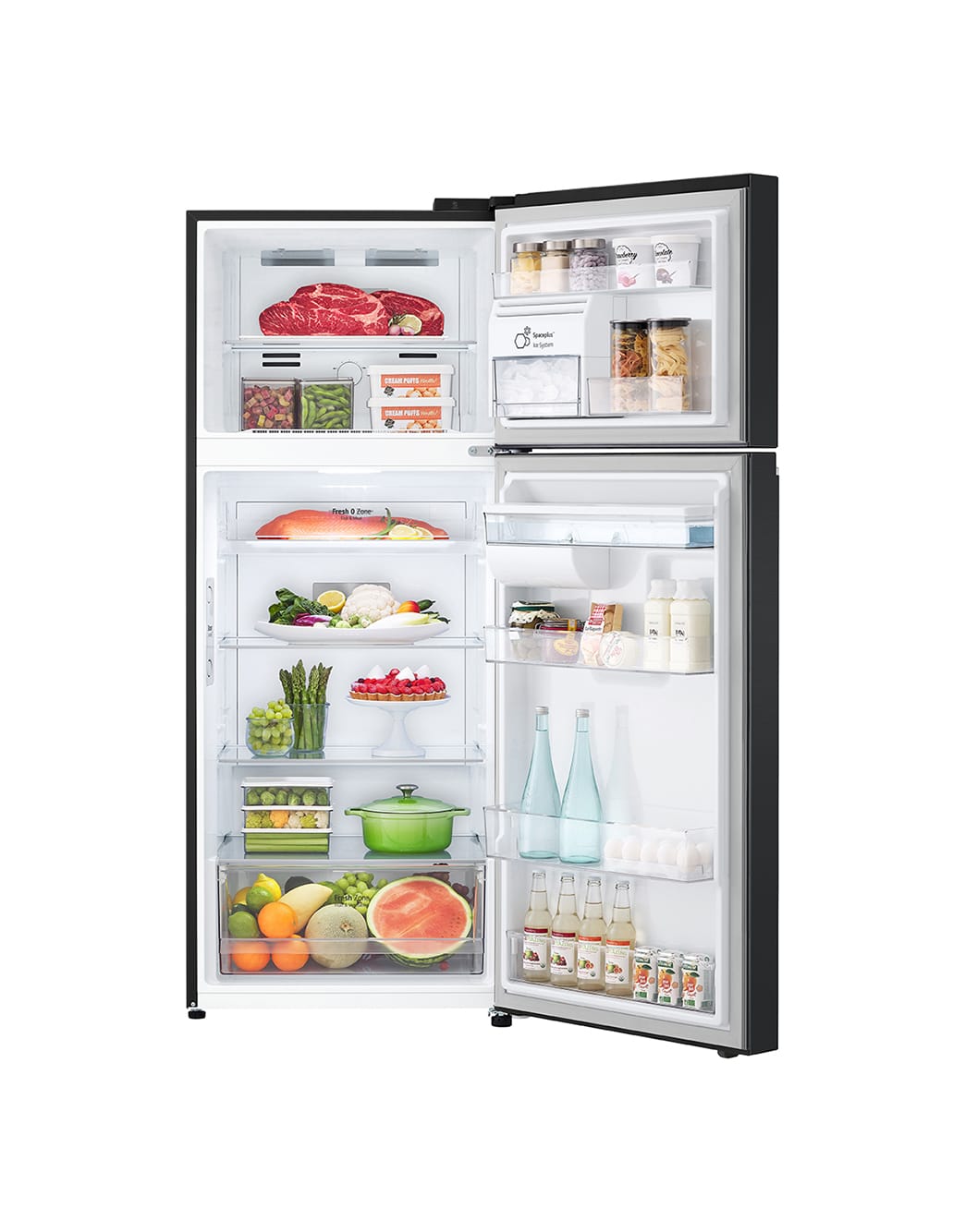 383L Top Freezer Refrigerator in Essence Matte Black | LG SG