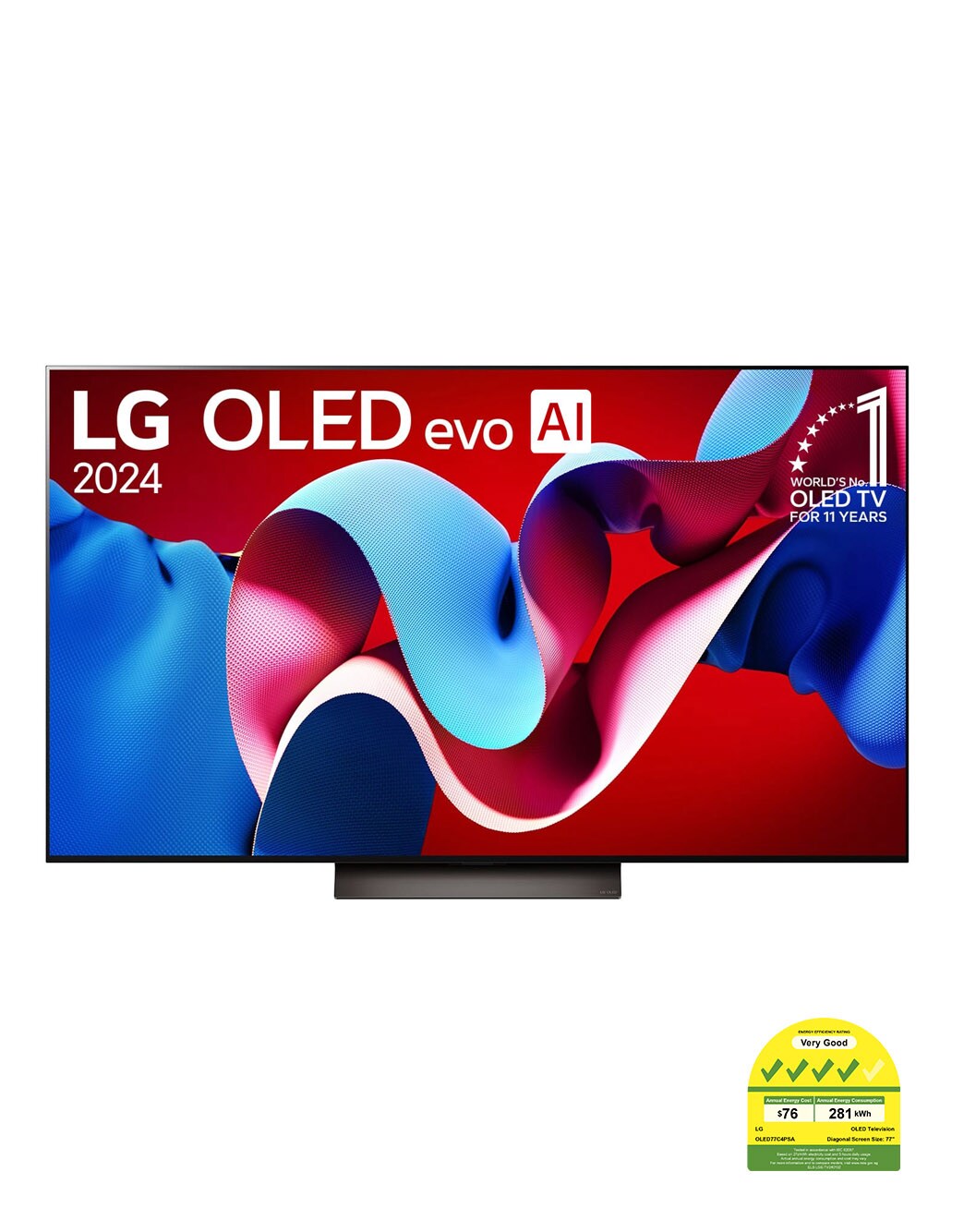 77 inch LG OLED evo AI C4 4K Smart TV 2024 -OLED77C4PSA.ATC | LG SG