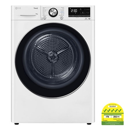 10KG Dual Inverter Heat Pump™ Dryer in White | LG SG | LG SG