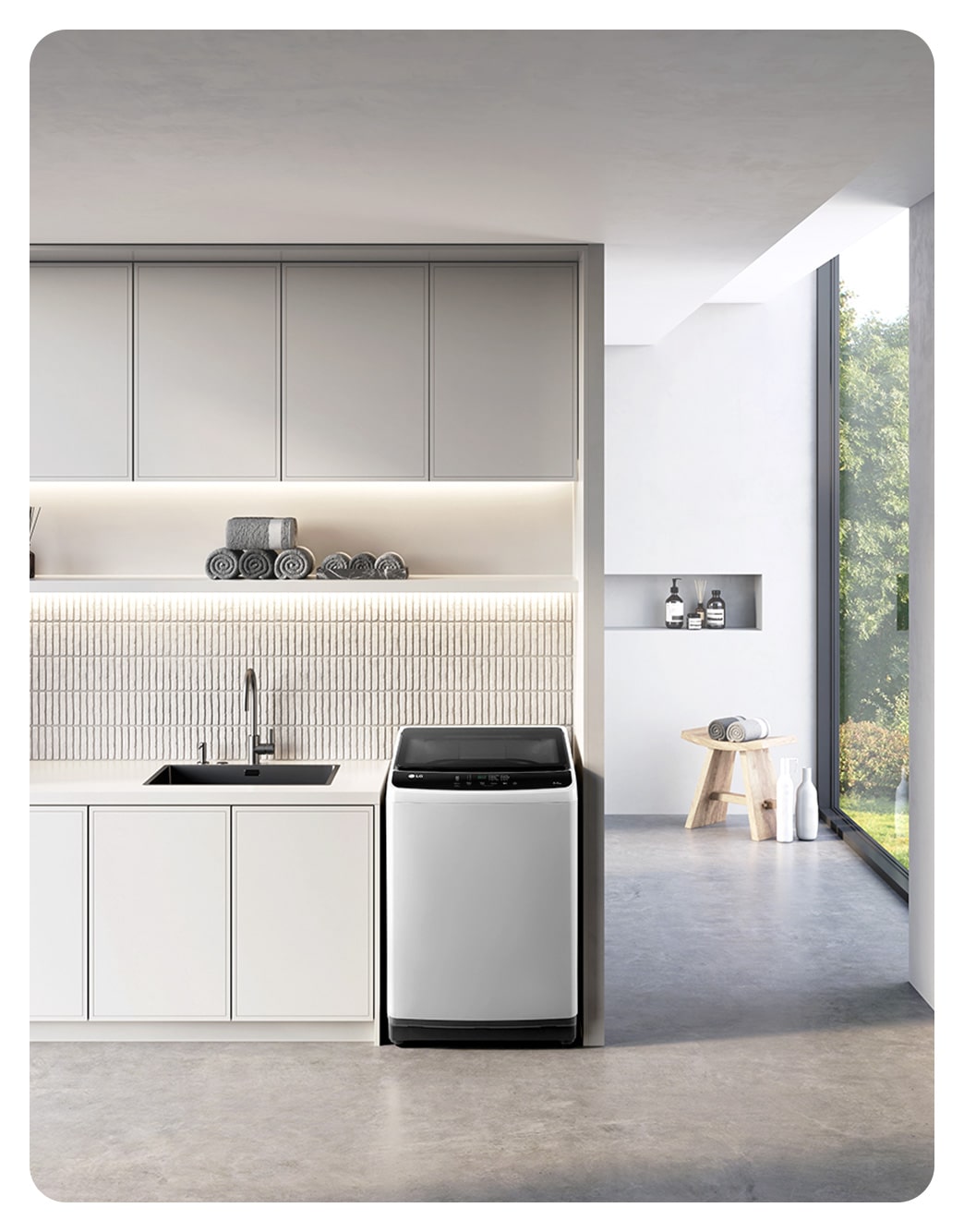 8KG Top Load Washing Machine, Gray - T2108NT1G | LG SG