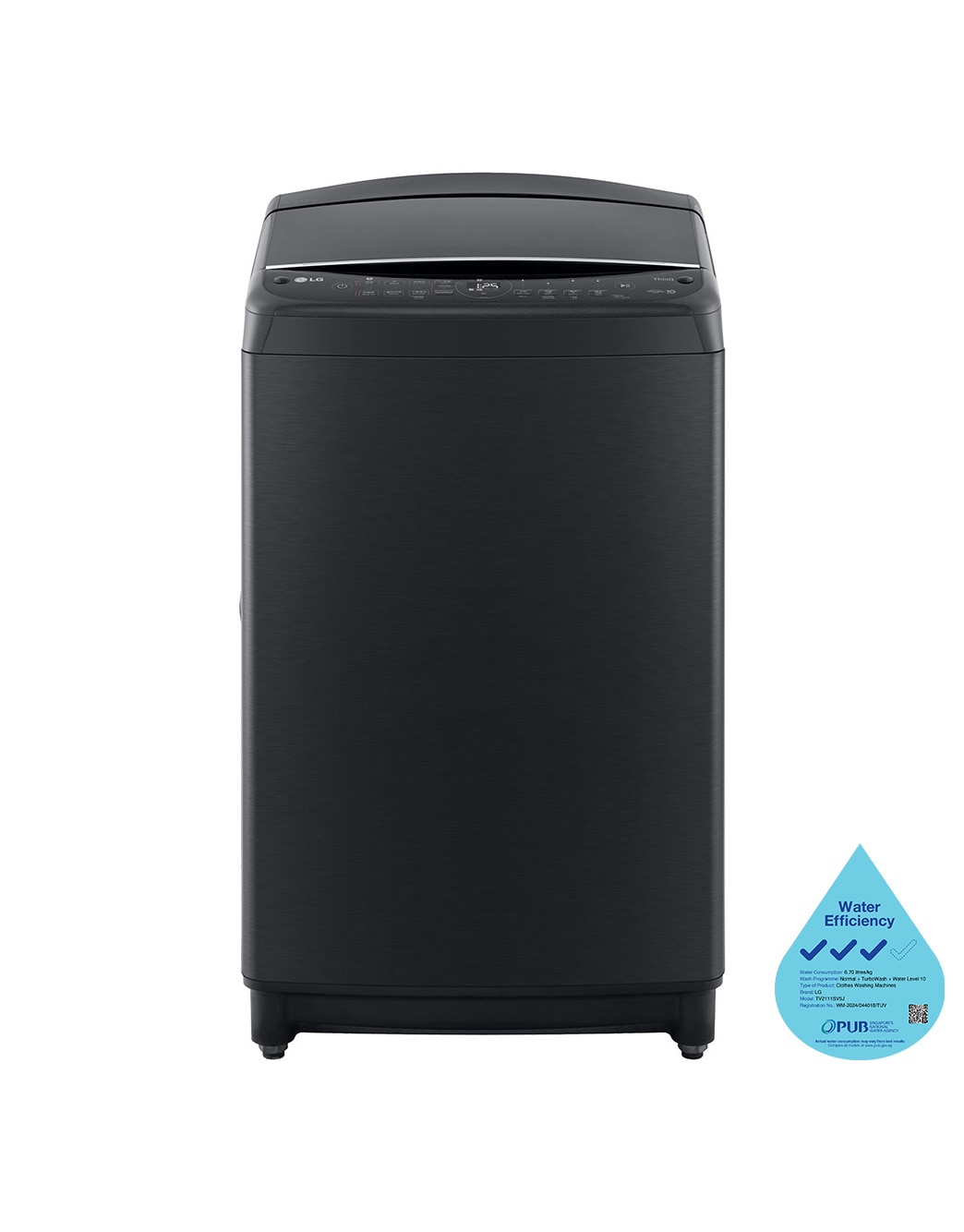 11.5KG AI DD™ Top Load Washing Machine in Black | LG Singapore